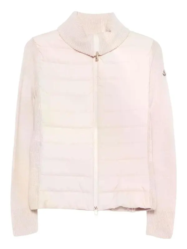 Moncler Zip-fastening Quilted Cardigan - Pink