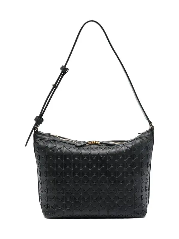 SERAPIAN Small Mosaico Zip Shoulder Bag - Black