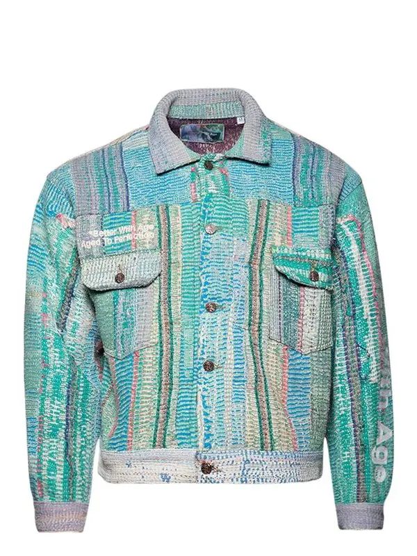 BETTER WITH AGE Isaac Kantha Hand Quilted Trucker Jacket - Multi