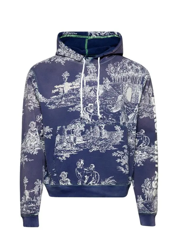 BETTER WITH AGE Teresa Printed Hoodie - Blue