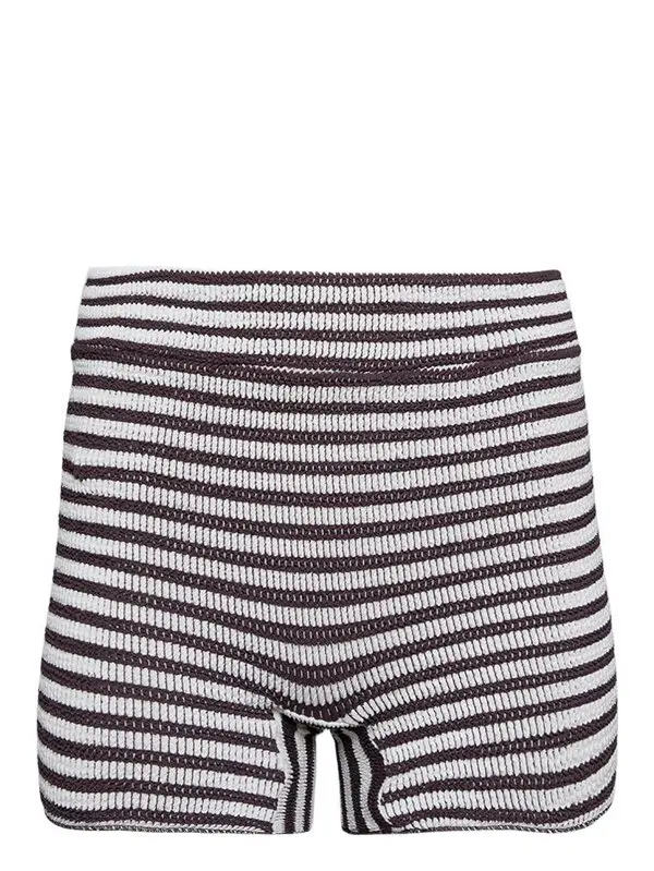 Bond Eye Dom Striped Shorts - Brown