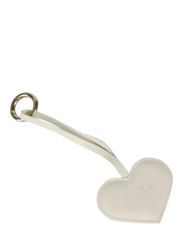 MC2 SAINT BARTH Heart-shaped Leather Bag Charm - Neutrals