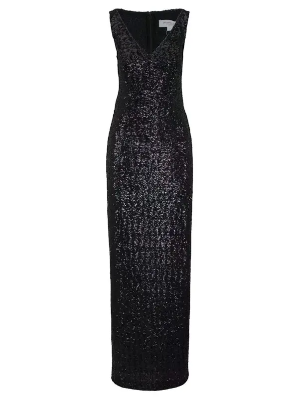 Michael Kors Sequinned V-neck Gown - Black