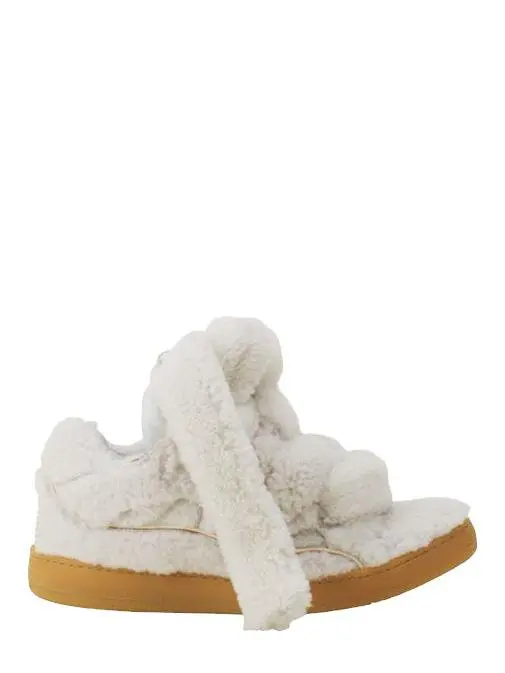LANVIN Curb Shearling Sneakers - Beige