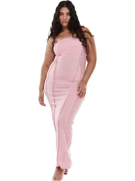MOTHER OF ALL Strapless Maxi Dress - Baby Pink