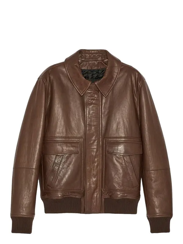 YVES SALOMON Leather Aviator Jacket - A Old Whisky