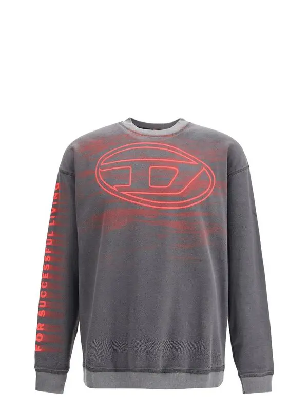 Diesel Cotton Logo Print Sweatshirt - Grey
