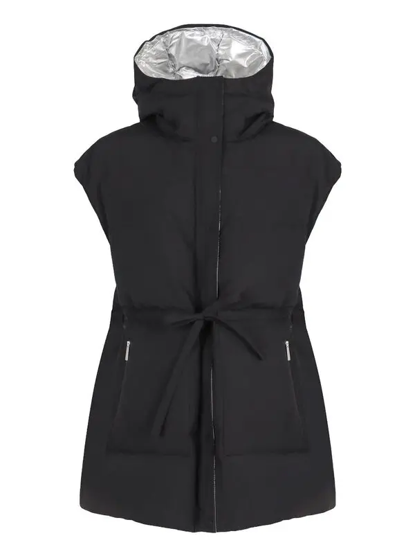 Herno Sleeveless Hooded Down Jacket - Black