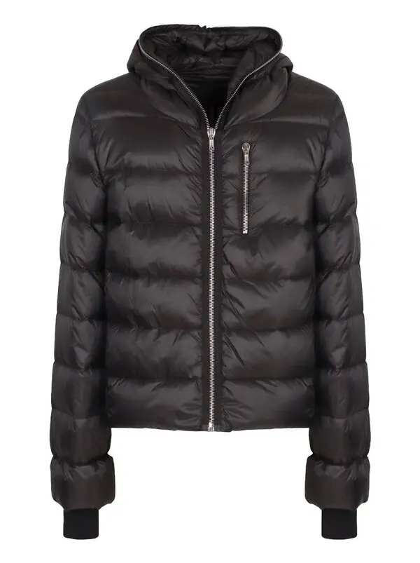 Rick Owens Full-zip Hooded Down Jacket - Black