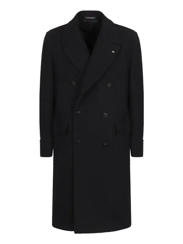 Tagliatore Double-breasted Mixed Wool Coat - Black