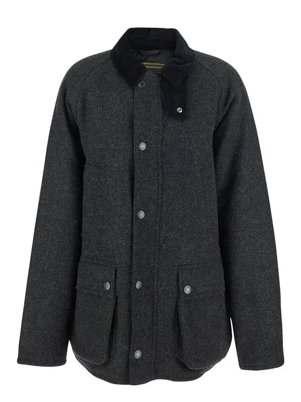 Barbour Wool Jacket With Patch Pockets - Grey