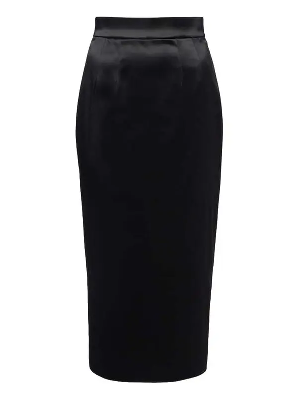 Dolce & Gabbana High-rise Satin Pencil Skirt - Black