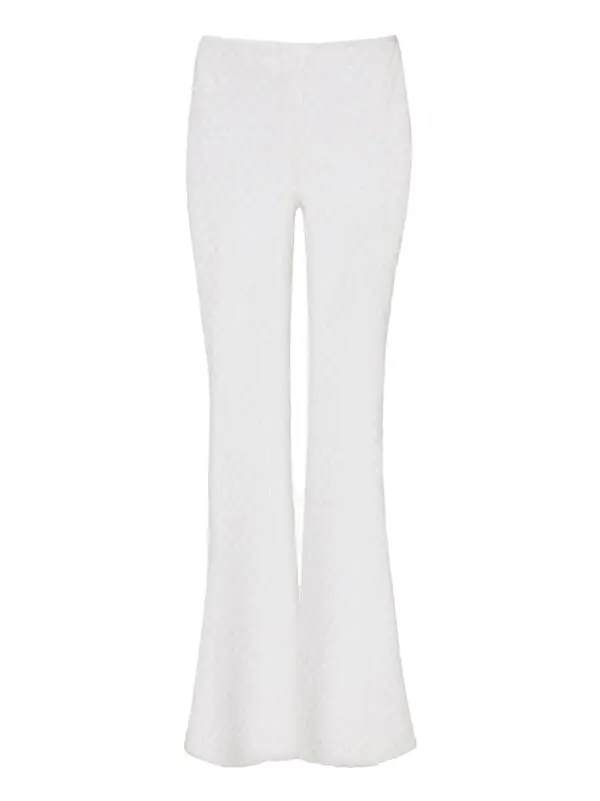 Missoni Open-knit Lamé Wide-leg Pants - White