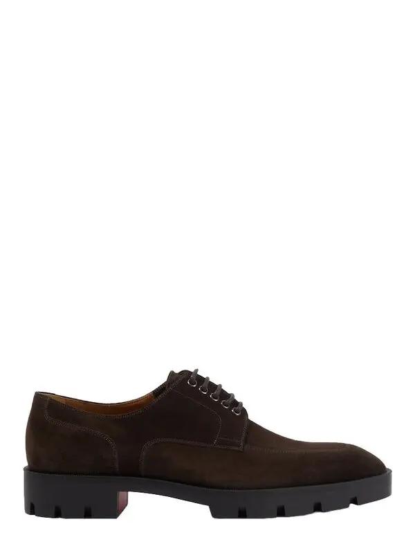 CHRISTIAN LOUBOUTIN Davisol Lion Suede Derby Shoes - Brown