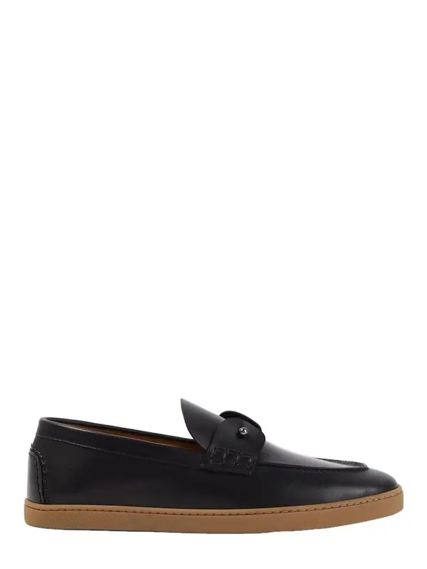 CHRISTIAN LOUBOUTIN Chambeliboat Leather Slip-on Shoes - Black