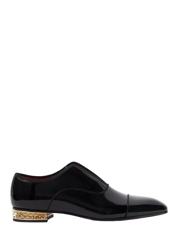CHRISTIAN LOUBOUTIN Alphamale Rocks Patent Leather Derby Shoes - Black