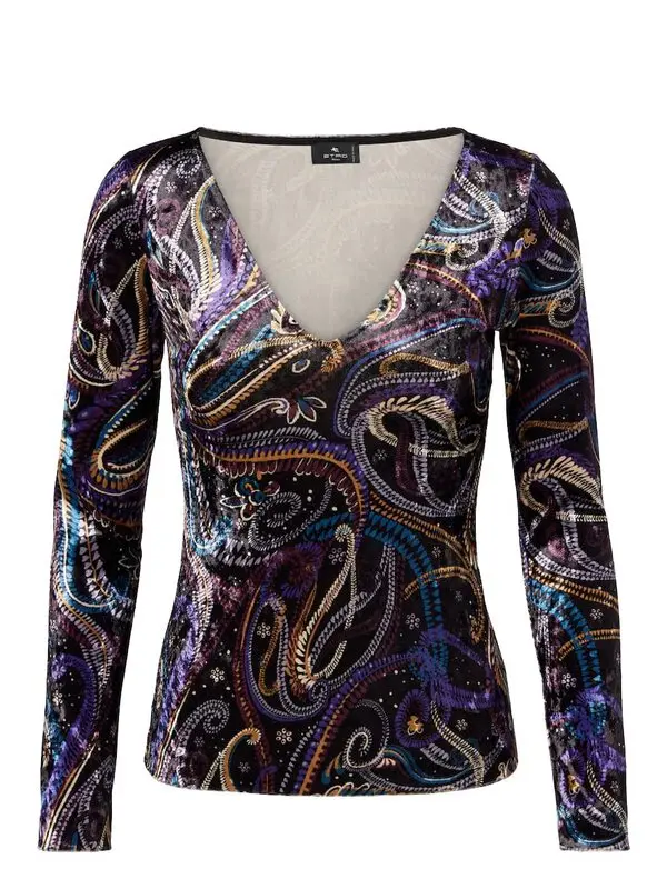 Etro Paisley Velvet Top - Multicoloured