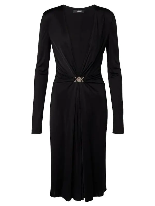 Versace Medusa Jersey Cocktail Dress - Black