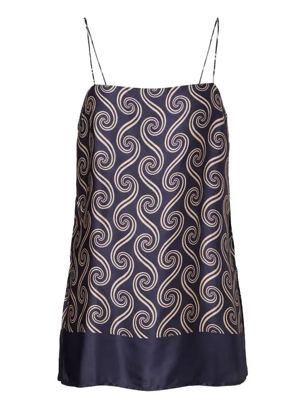 Faithfull The Brand Aina Printed Satin Camisole - Blue