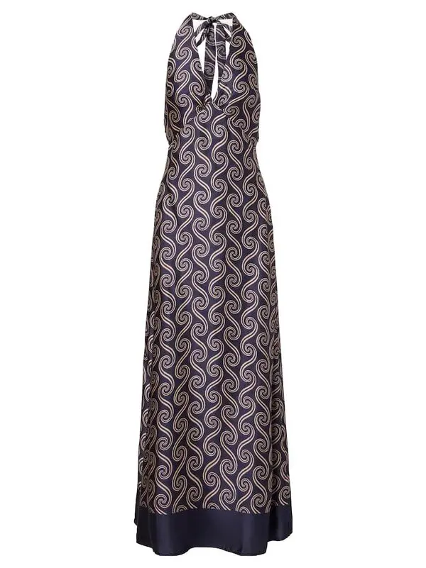 Faithfull The Brand Elidia Printed Maxi Dress - Blue