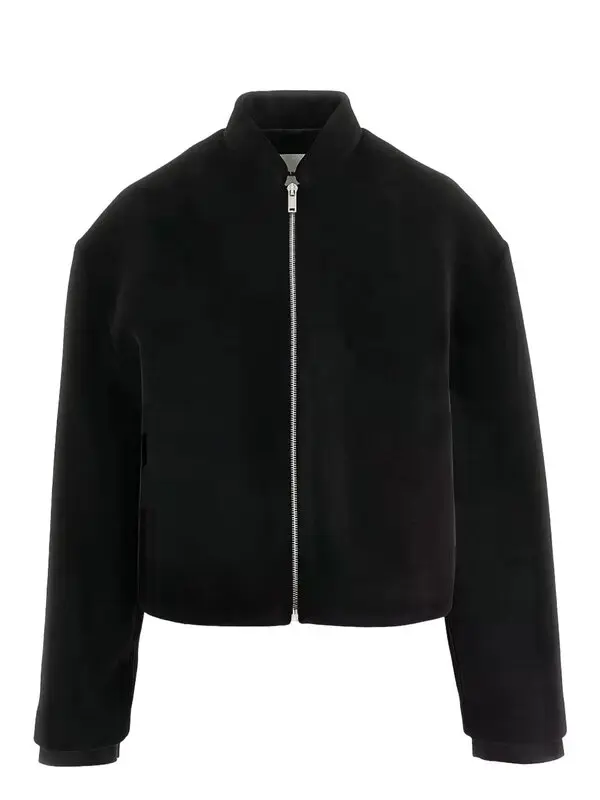 JIL SANDER Cropped Bomber Jacket - Black