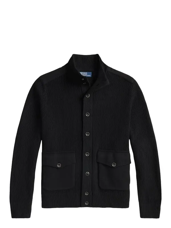 Ralph Lauren Wool Knit Cardigan With Patch - Polo Black