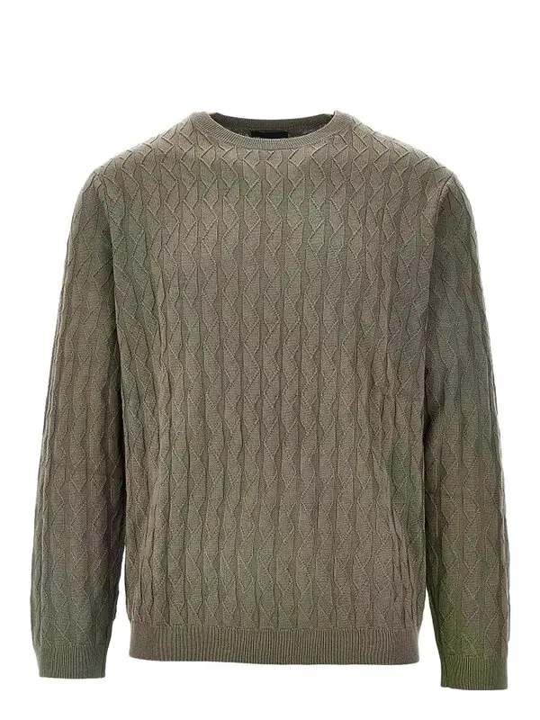 Emporio Armani Textured Crew-neck Sweater - Green