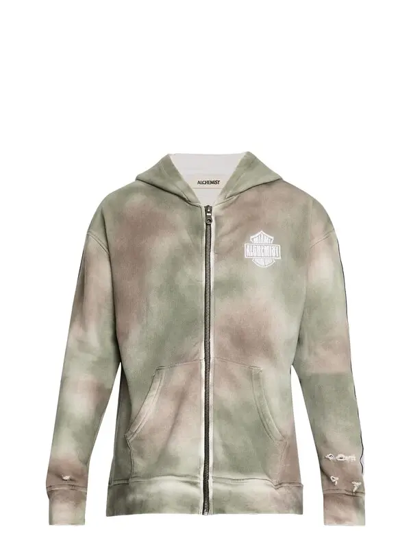 Alchemist Rider Cotton Logo-embroidered Full-zip Hoodie - Camo Jaspe