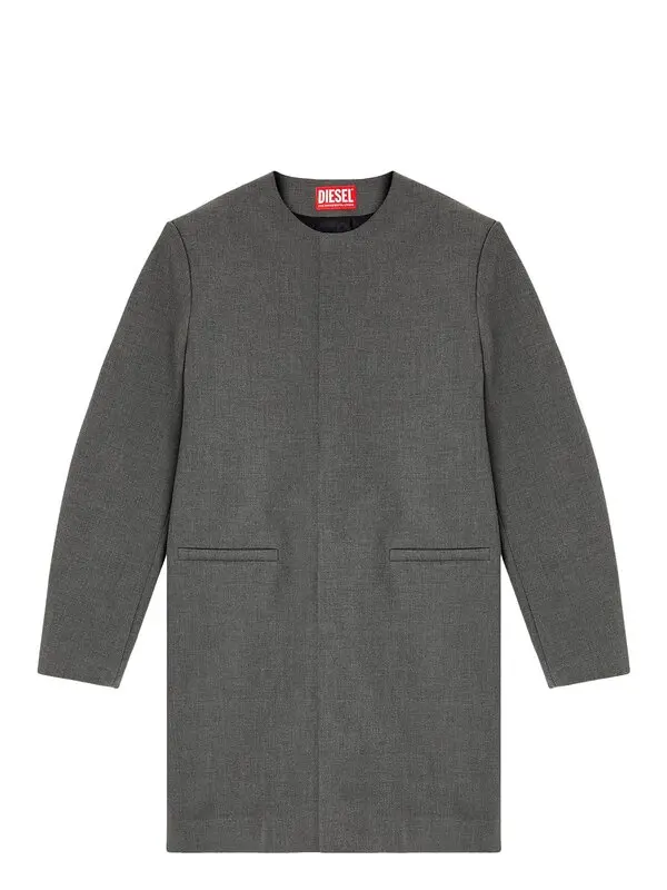 Diesel Long Neoprene Coat - Grey