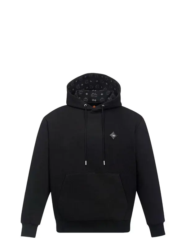 Mcm Essential Ponte Logo-patch Hoodie - Black