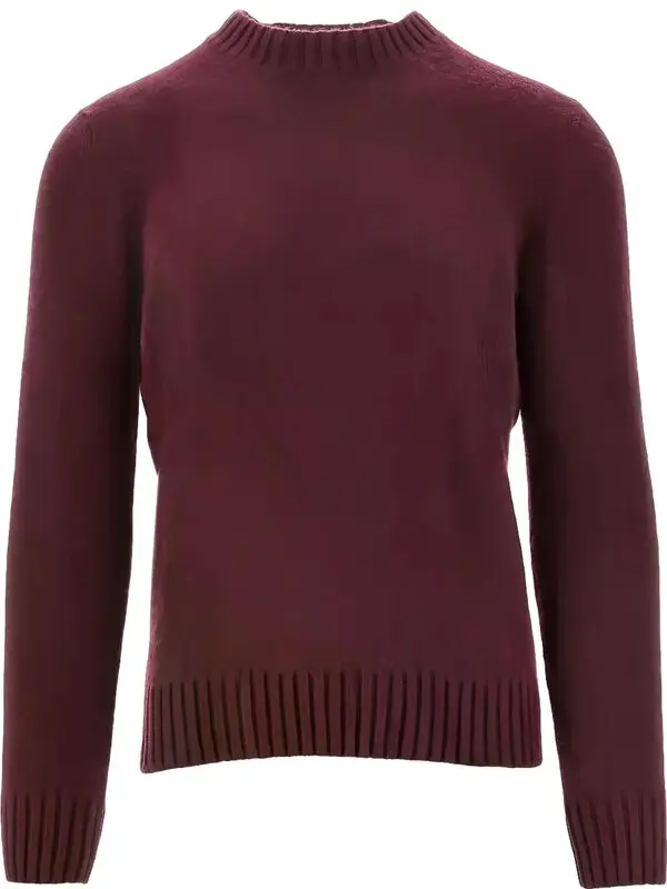 PIACENZA CASHMERE 1733 Ribbed Knit Sweater - Red