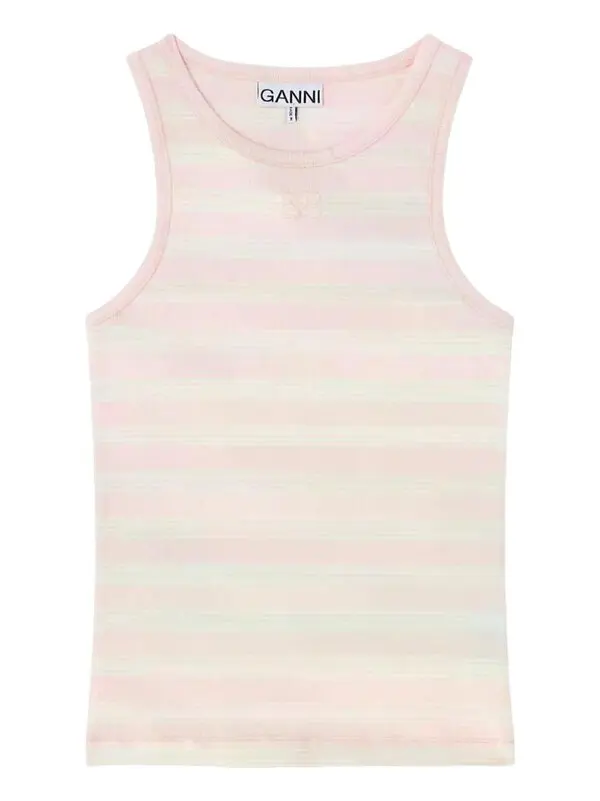 GANNI Striped Tank Top - Pink