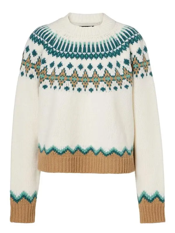 Alanui Crewneck Virgin Wool Sweater - Beige