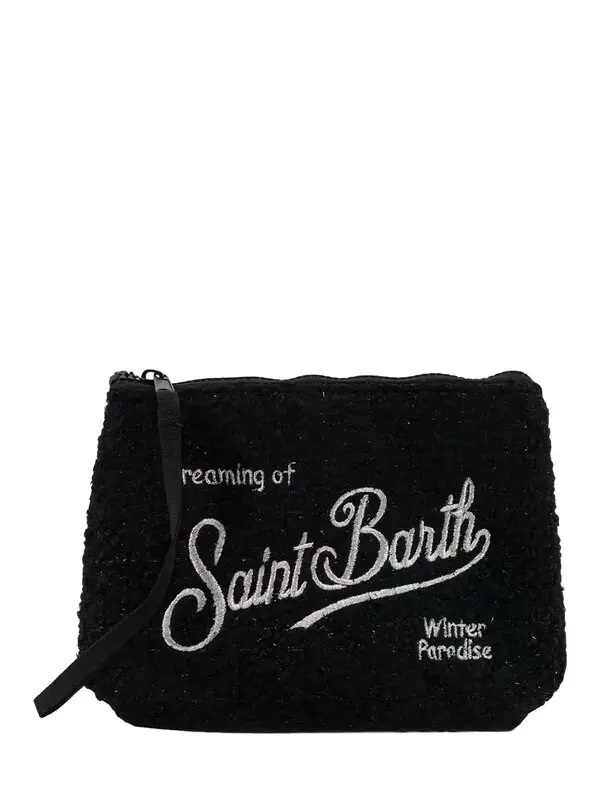 MC2 SAINT BARTH Logo-embroidered Clutch - Black