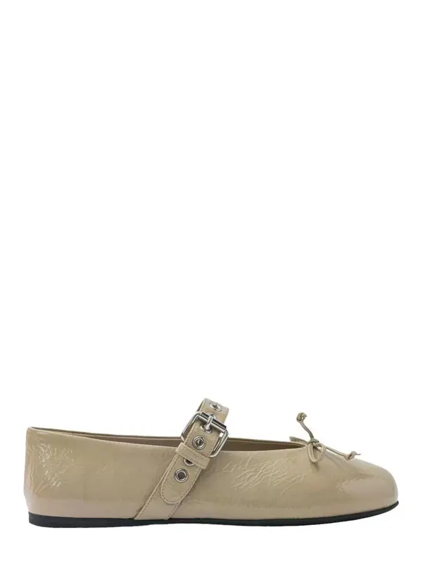 Miu Miu Buckle Bow Ballet Flats - Neutrals