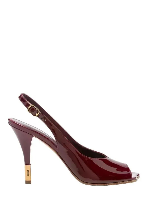 Chloé 100mm Heel Slingback Sandals - Red