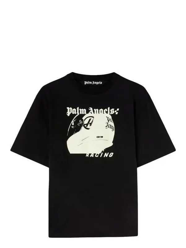 Palm Angels Helmet Cotton T-shirt - Black