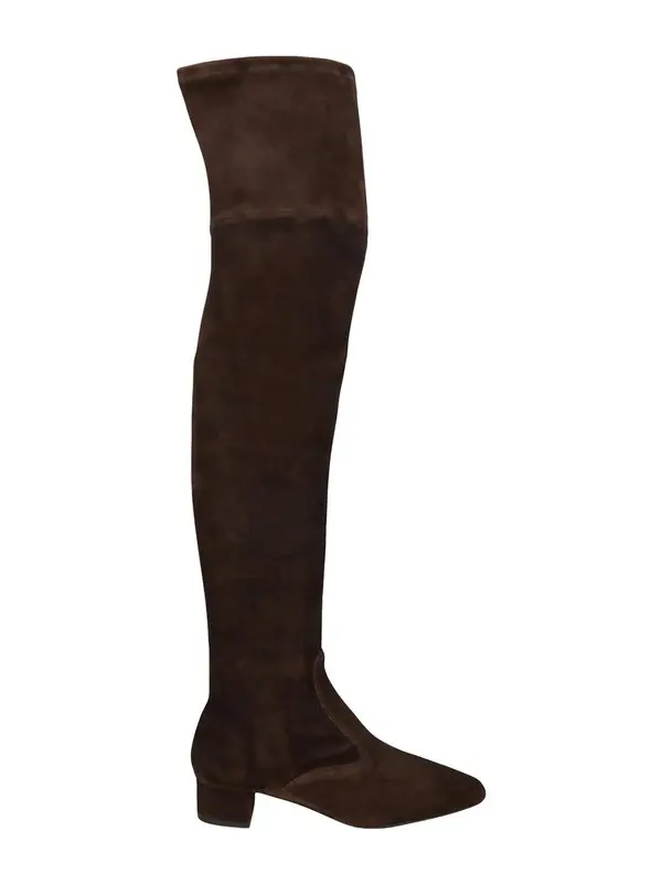 AQUAZZURA Suede Remi Over-the-knee Boots 35 - Brown