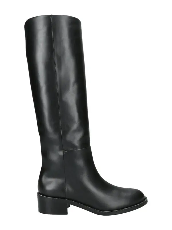 AQUAZZURA Leather Sellier Boots - Black