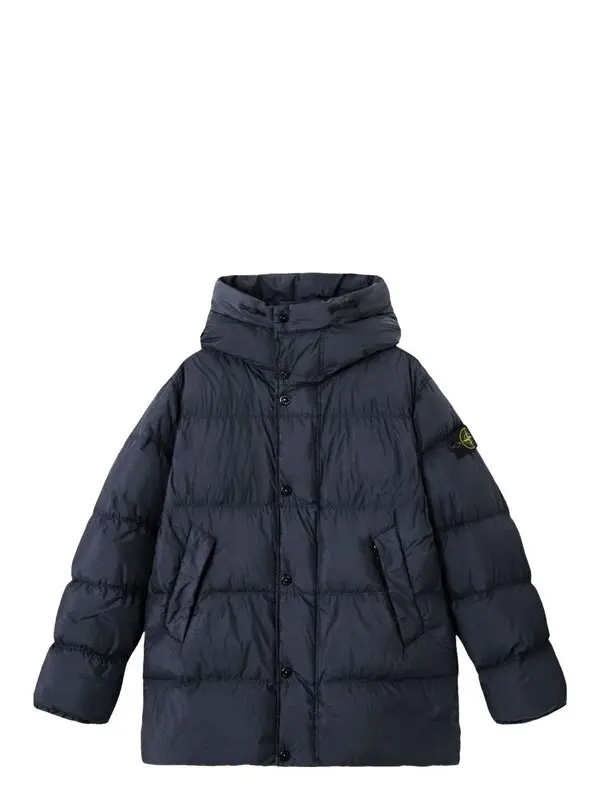 Stone Island Short Hooded Down Jacket - Blue