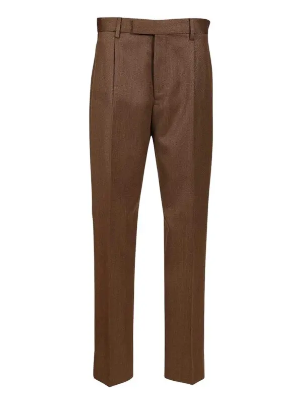 Zegna Straight Leg Wool Trousers - Brown