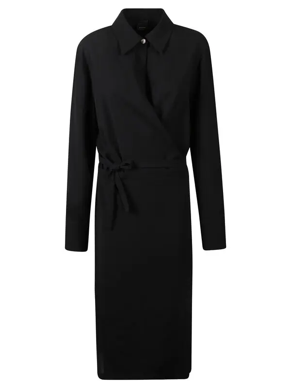Pinko Long Dress With Belt - Black