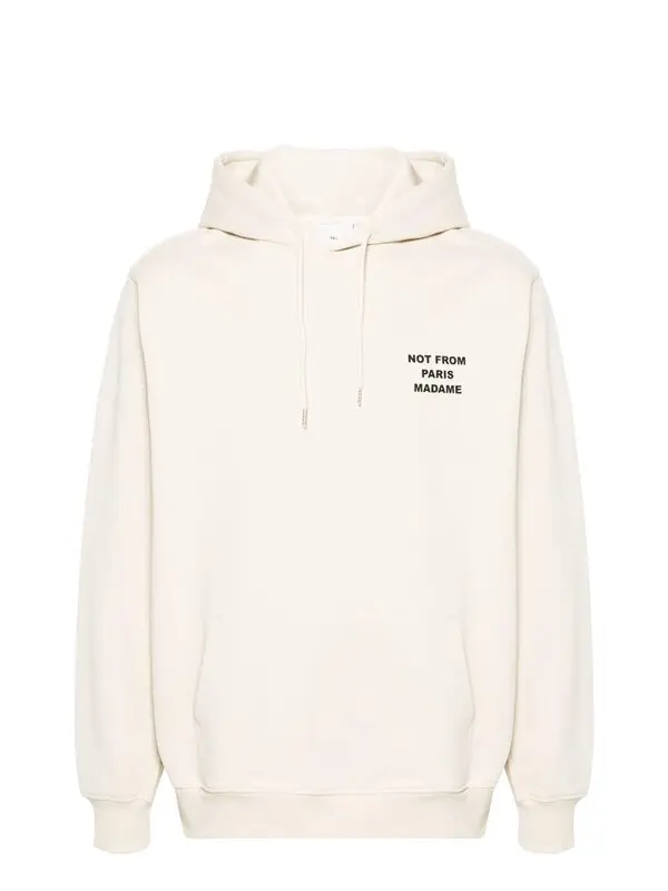 Drole De Monsieur Slogan Hoodie - White