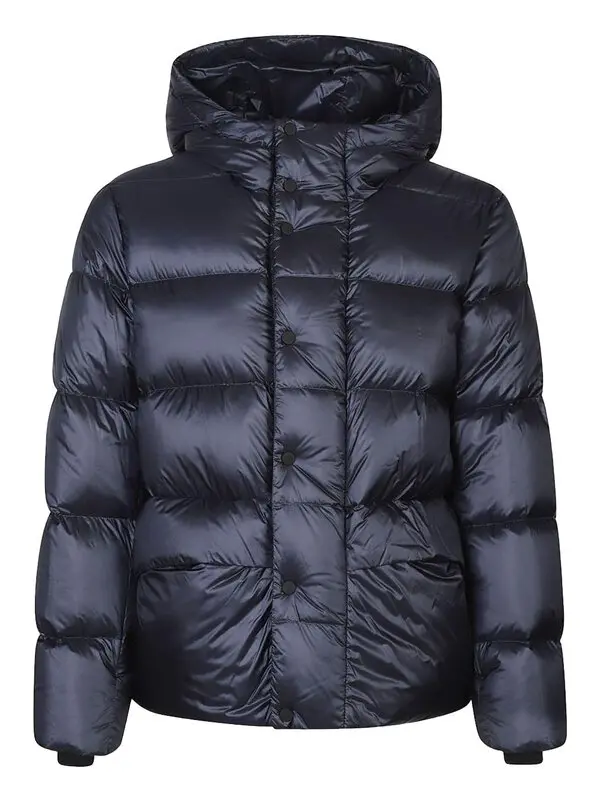 Add Down Jacket With Logo - Blue