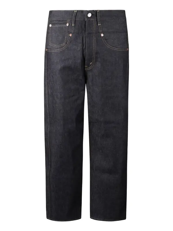 Junya Watanabe Denim Jeans With Velvet Insert - Blue