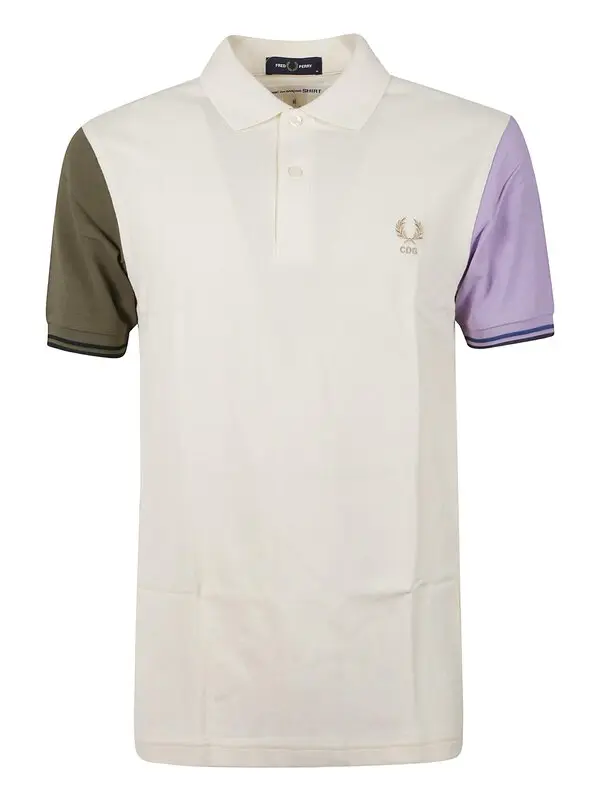 Comme Des Garçons Polo Shirt With Two-tone Sleeves - White
