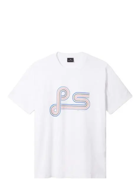 Paul Smith Organic Cotton 'ps' Spiral Print T-shirt - White
