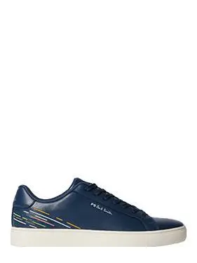Paul Smith Leather Trainers With Embroidery - Blue