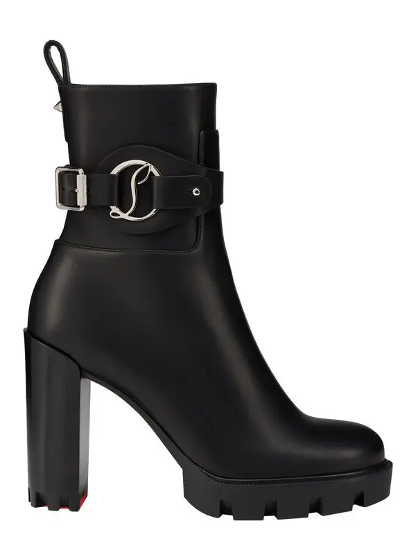 CHRISTIAN LOUBOUTIN Dianouchette Lug Leather Ankle Boots - Black
