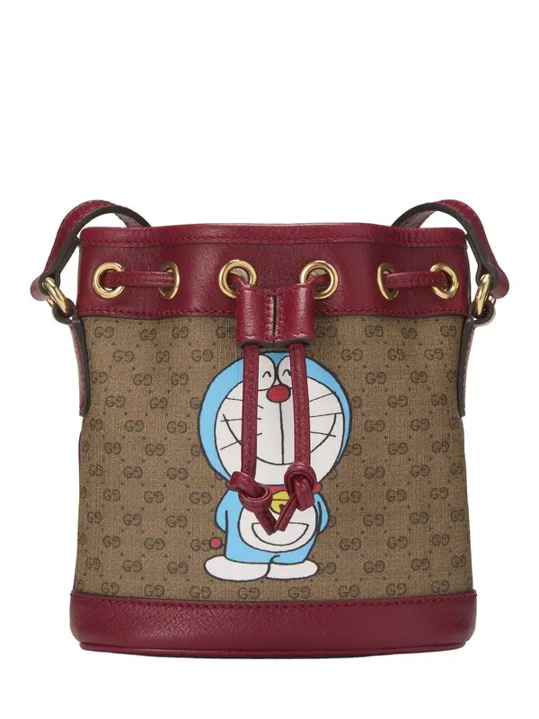 Gucci Doraemon X Coated Canvas Bucket Bag - Brown